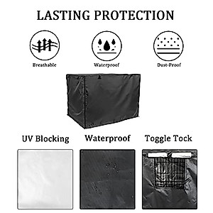 Dog Crate Cover 36 inch - Double Door, Dog Kennel Indoor, Waterproof Dog Kennel Cover with Air Vent Window, for Indoor/Outdoor Most Wire Dog Crate(Black)