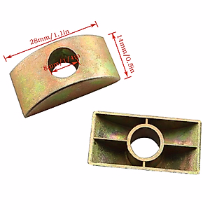 8mm（1/4Inch） Hole Alloy Half Moon Nut Furniture Half Moon Washer for Wood Desks,Tables,Beds,Stairs,50pcs