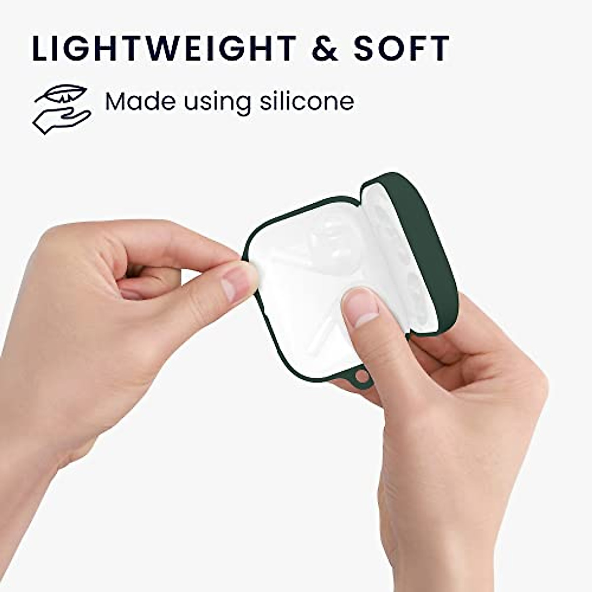 kwmobile Case Compatible with OnePlus Buds Pro Case - Silicone Cover Holder for Earbuds - Dark Green