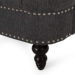Christopher Knight Home Tracy Contemporary Deep Tufted Sofa with Nailhead Trim, Charcoal