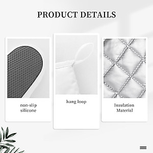 Cute Raccoon Printed Oven Mitts and Pot Holders Sets Heat Resistant Kitchen Oven Gloves Potholders Set Extra Long Non-Slip Silicone Gloves for Cooking Baking BBQ