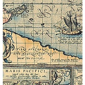 Party Explosions Gift Wrap - World Map Wrapping Paper Roll (24"W X 15'L) for Birthday Presents, Holiday Gifts, Anniversaries, Special Occasions, Topographers, Historians, Geography Enthusiasts and Professionals