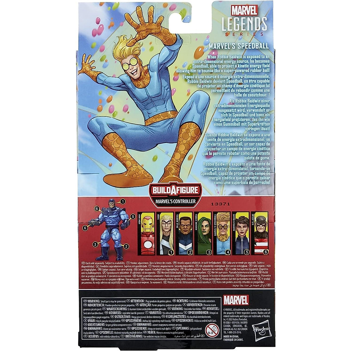 Marvel Hasbro Legends Series Speedball Classic Comics Action Figure 6-inch Collectible Toy, 1 Build-A-Figure Part