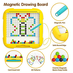 KWYZ 2 in 1 Magnetic Color and Number Maze & Drawing Board, Toddler Toys 2-3 3-5 Montessori Learning Toys for Toddlers 2-4 Years, 2 Uses Color Matching Counting Toddler Activities