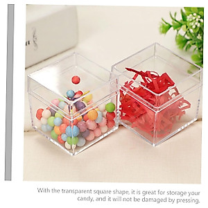 BESTOYARD 36 pcs small display case single cupcake holders earplug case candy container small pill organizer sugar container clear cube display case wedding candy case mini moon cake box