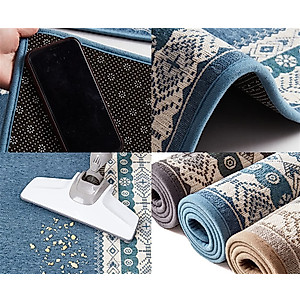 GIBZ Kitchen Mat Cushioned Anti-Fatigue Kitchen Rug Waterproof Non-Slip Home Décor Floor Mats for Standing Near Sink Bathroom Kitchens Desk Runner Laundry, Brown Grey, 20x80