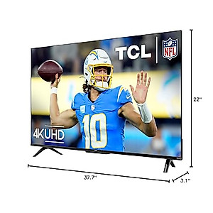 TCL 43-Inch Class S4 4K LED Smart TV with Roku TV (43S450R, 2023 Model), Dolby Vision, HDR, Dolby Atmos, Works with Alexa, Google Assistant and Apple HomeKit Compatibility, Streaming UHD Television