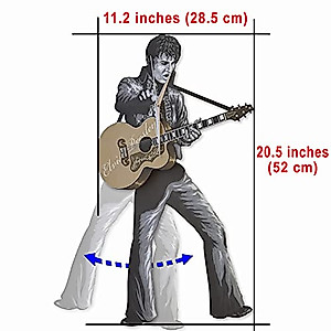 Wooden Wall Clock Like to Elvis Figured Swinging Legs, Presley Themed Wall Clock, Gift for Lover of Elvis, Cafe Bar Decorations Wall Clock