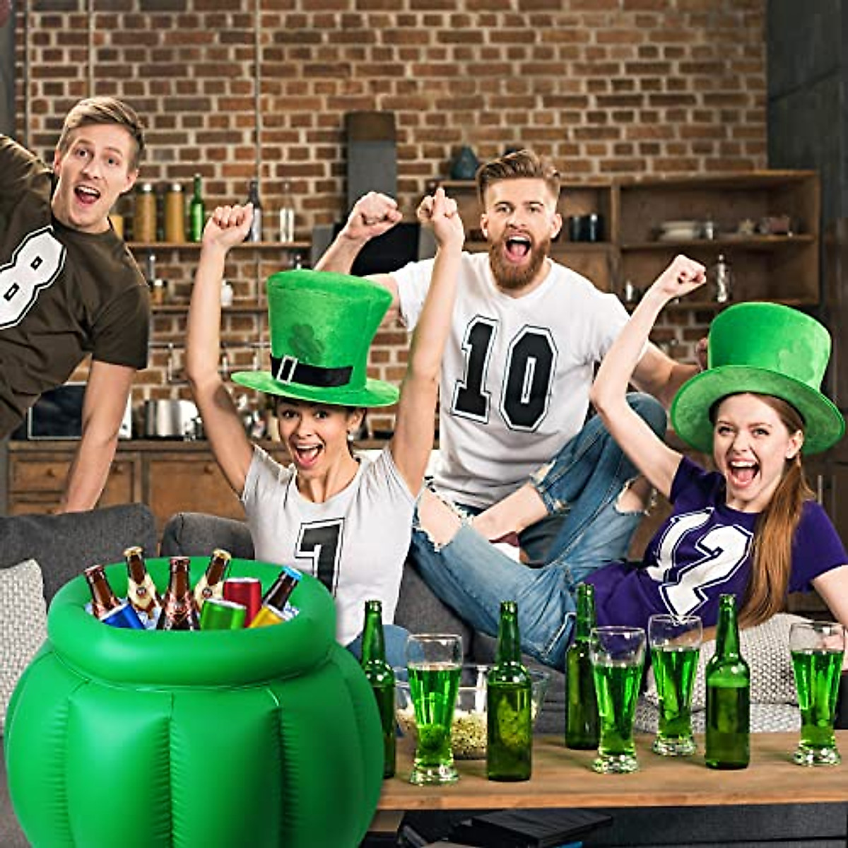 Large Halloween Inflatable Cauldron Drink Cooler Halloween Cooler for Drinks, Witch Cauldron Beverage Holders for Halloween Party Decoration Witch Party Supplies, 22x18 Inch (Green)