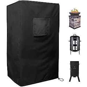 Skyour Fire Column Cover 21in Waterproof Outdoor Gas Propane Burning Fire Bowl Column Cover Patio Fire Firepit Table Covers for Square/ Round Fire Column (21.7x21.7x34.6in)