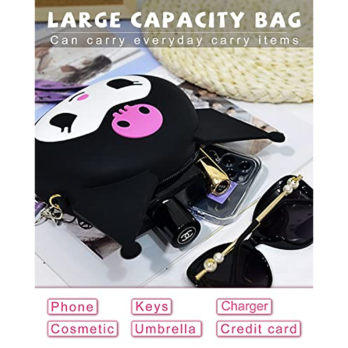 Kuromi Bag,my melody backpack,Kuromi Accessories,Cute Cartoon Character Bag, My Melody Anime Toy Bag