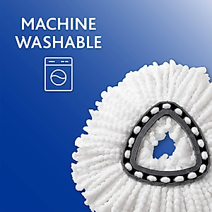 O-Cedar EasyWring Deep Clean Refill (4-Pack) | 40% More Cleaning Power | Microfiber Mop Refill + O-Cedar EasyWring Microfiber Spin Mop, Bucket Floor Cleaning System, Red, Gray