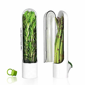 Cilantro Containers for Refrigerator, 2pcs Fresh Herb Keeper, Herb Saver Best Keeper for Freshest Produce, Clear Herb Storage Container Glass for 2-3 Weeks for Cilantro, Mint, Parsley, Asparagus