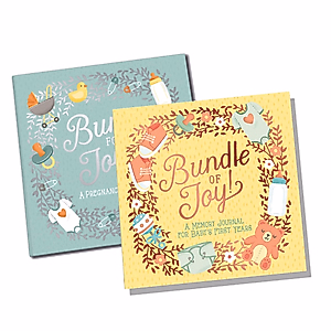 Studio Oh! Guided Pregnancy Journal Bump for Joy - 9" x 9" Bundled with Baby's First Years Guided Journal Bundle of Joy - 9" x 9"