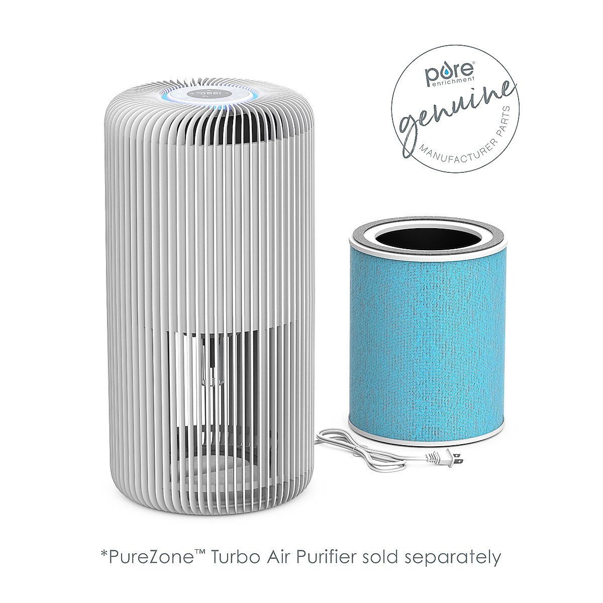 Pure Enrichment® Genuine 4-in-1 True HEPA Replacement Air Filter for the PureZone™ Turbo Air Purifier (PEAIRCYL)