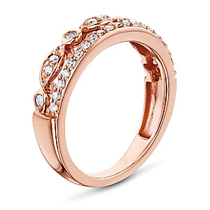 Kobelli 1/4 Carat TDW Mixed Set Double Row Diamond Band 10k Rose Gold, 8.5