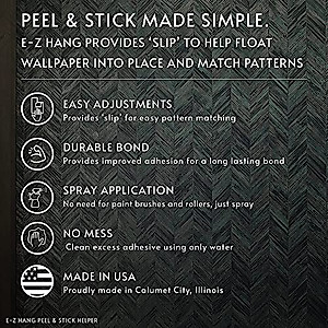 Roman Products 11015 E-Z Hang Peel & Stick Wallpaper Helper + Pre-Pasted Activator, Clear, Non-Staining, 32 Fluid Ounces