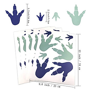 FAZHBARY 45 PCS Dinosaur Footprint Stickers Dinosaur Wall Decals Dinosaur Feet Floor Vinyl Decals for Bedroom Nursery School Dance Studio Decoration