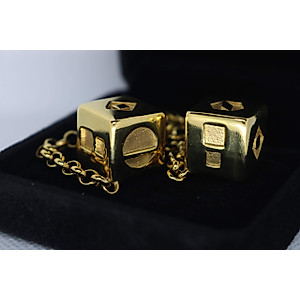 Custom 3d Stuff Smuggler's Dice Accurate Stainless Steel Gold Plated Deluxe Solo Dice - Shiny with Gift Box