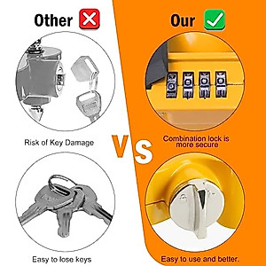 ouyanglong Heavy-Duty Steel U-Shape Combination Trailer Hitch Lock Adjustable Tow Ball Coupler Lock Storage Security Fits 1-7/8”,2”,2-5/16” Universal Coupler for RVs and Various Travel Trailers Yellow