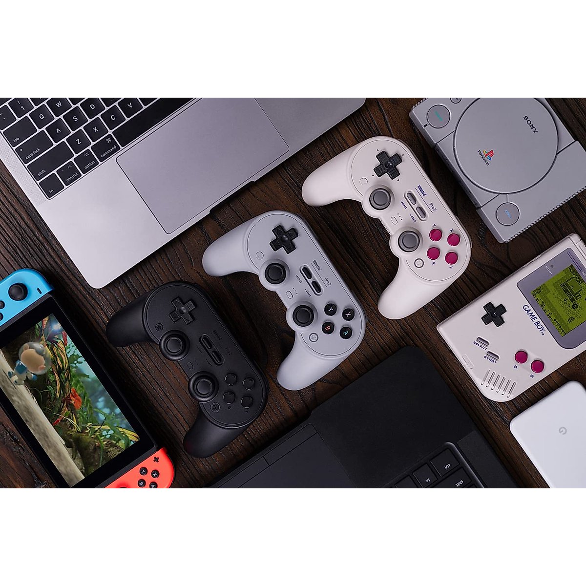8BitDo Pro 2 Bluetooth Controller for Switch, PC, Android, Steam Deck, Gaming Controller for iPhone, iPad, macOS and Apple TV (Gray Edition)