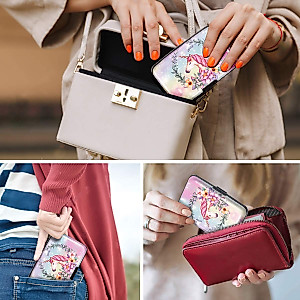 Coco Rossi Mini Credit Card Holder for Women,RFID Blocking Slim Hard Card Case ID Case Travel Wallet