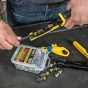 Klein Tools VDV813-613 BNC-Connector for RG6/6Q Coaxial Cables, Universal Compression Connectors, Male, 35-Pack