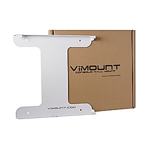 ViMount Wall Mount Metal Holder Compatible with Playstation 4 PS4 PRO Version in White Color