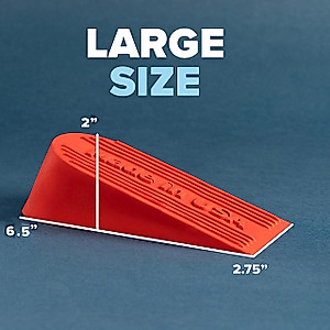 Large Big Rubber Door Stopper Made In USA - Door Stop Wedge for Carpet, Tile,Concrete Floor - Door Stoppers for Bottom of Door -Tall Heavy Duty for Commercial & Home- 6.5 x 2.75 x 1.9 Inches Black 2PK