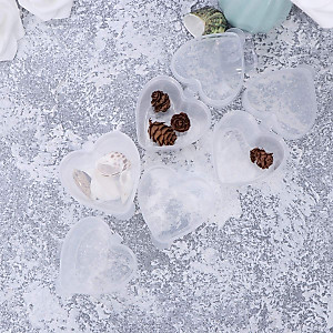 Amosfun 100 PCS 50ML PP containers with lids for jello shot cups clay small heart shaped box boxes- Plastic Transparent Heart Shaped Spice Storage Container with Lid