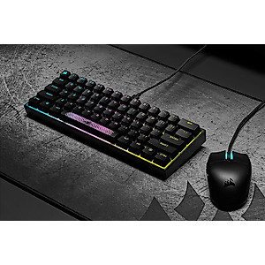 MUMUJJ K65 RGB Mini 60% Mechanical Gaming Keyboard, Adjustable RGB Lighting Single Keys, Mechanical Speed Keys, Hyper-Processing Technology Black