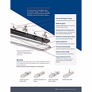 Lithonia Lighting DMW2 L24 3000LM AFL MD MVOLT GZ1 40K 80CRI Wet Location 2-Foot Vapor Tight Luminaire