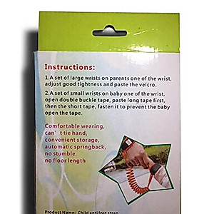 Anti Lost Wrist Link,Hholding 2 Pack Safety Anti Lost Wristband for Toddlers,Baby and Child Soft Leash Walking Hand Belt (Blue and Orange)