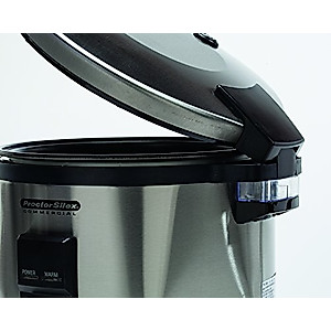 Proctor Silex Commercial 37540 Rice Cooker/Warmer, 40 Cups Cooked Rice, Non-Stick Pot, Hinged Lid, Stainless Steel Housing
