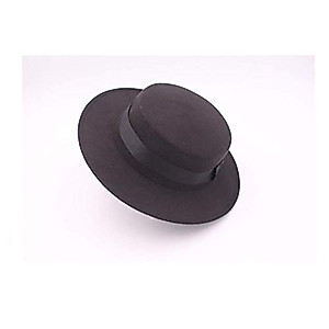 ASTRQLE Classic Black Fashion Fedora Flat Hat Elegant Jazz Hats Brim Church Derby Cap ()