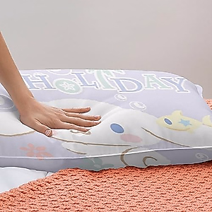 Qinar Cinnamoroll Bedding Twin Size Kawaii Cartoon Puppy Super Soft Comforter Set for Kids Adult Microfiber Duvet Cover with Pillowcase Girls Teen Bedroom Bed Set