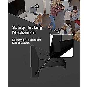 Mount Plus MP-NS400 No Stud Tilt TV Wall Mount | Quick Studless Install with No Drill | Low Profile for 22" to 55" TVs Up to 70LBS | Steel Frame Securely Anchors TV to Dry Wall (1 Pack)