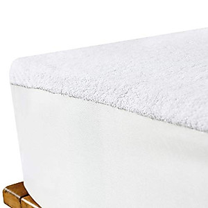 FeelAtHome Fitted 100% Waterproof Mattress Cover (Full XL Size) - Breathable Super Soft & Noiseless Cotton Terry Fabric Matress Fitted Cover White