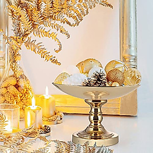 MDLUU Centerpiece Holder Bowl, Decorative Footed Bowl, Pedestal Fruit Tray for Dining Room Table, Coffee Table, Living Room Decor, 11.8''Dia.×8''H (Gold)