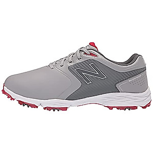 New Balance Men's Striker v2 Golf Shoe, Grey/Red, 9