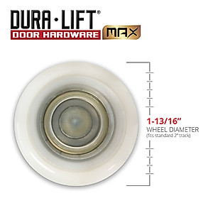 DURA-LIFT Ultra-Life MAX 2" Sealed 6200ZZ Bearing Nylon Garage Door Roller, 4" Stem, Pack of 10