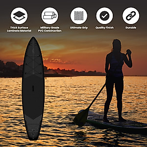 Seacow Darkside PRO ISUP Paddle Board Kit - Ultra Light Inflatable SUP - Everything Included with Standup Paddleboard (Black/Grey)