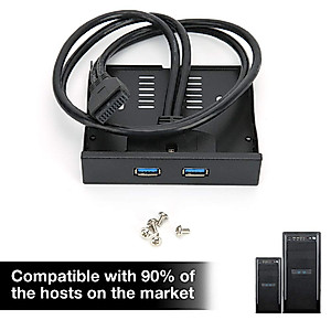 Gojiny USB Front Panel 3.5 inch USB 3.0 Floppy Front Panel 19 Pin to 2 Interface USB3.0 HUB