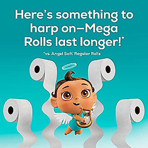 Angel Soft Toilet Paper, 4 Mega Rolls = 16 Regular Rolls, Soft and Strong Toilet Tissue, White