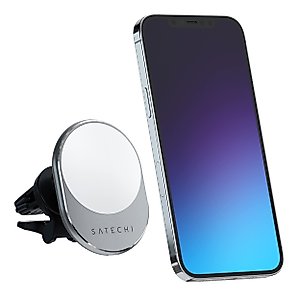 Satechi Magnetic Wireless Car Charger (Qi Wireless Charging) 7.5W Air Vent Mount - Compatible with iPhone 16 Pro Max/16 Pro/16/16 Plus, iPhone 15 Pro Max/15 Pro/15/15 Plus and More
