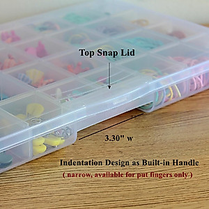 BangQiao 3 Pack Fixed 32 Grids Clear Plastic Storage Box, Transparent Organizer Container Case for Bead, Button, Jewelry, Diamond, Craft Supplies, Small Parts, Sewing Kit, DIY Accessories