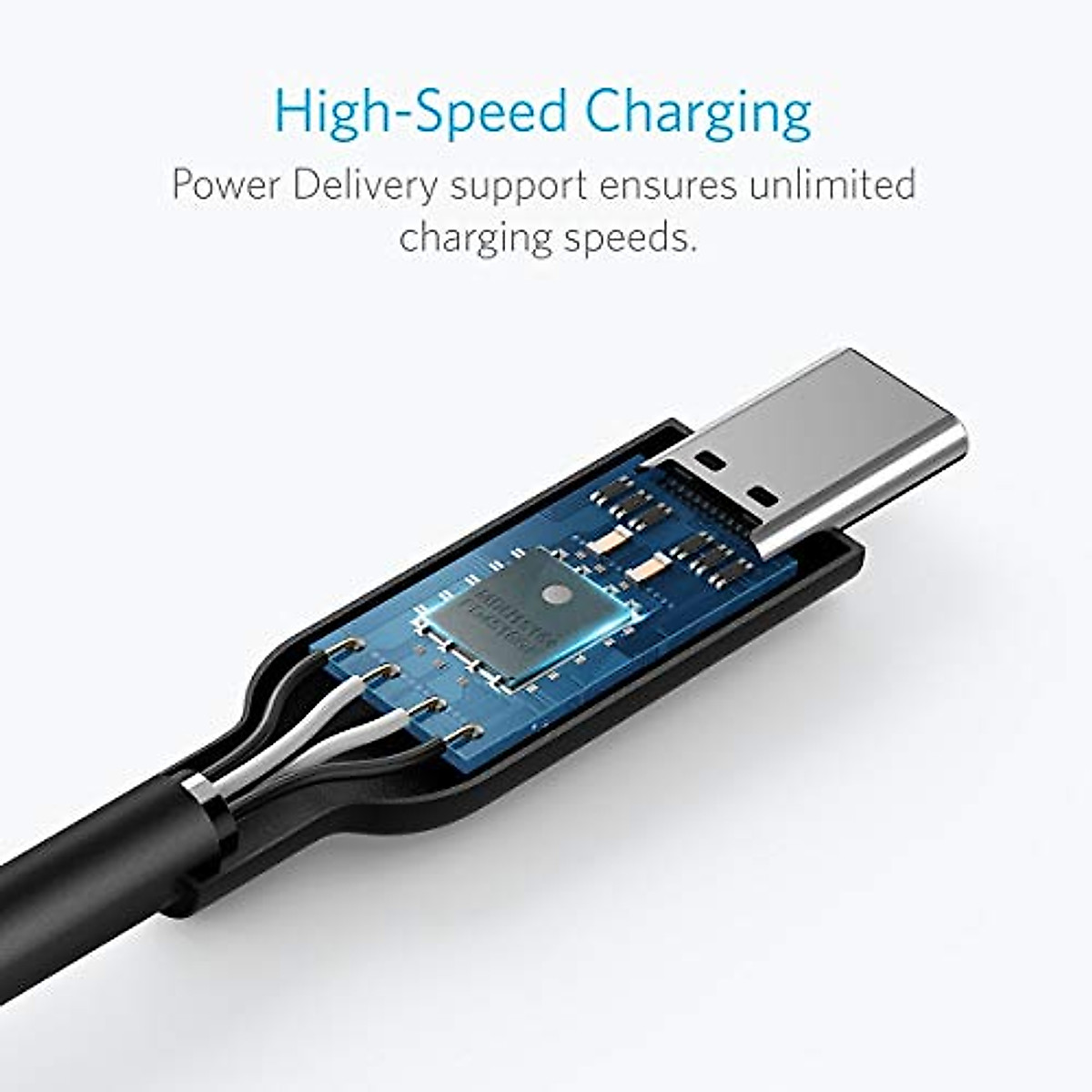 Anker Powerline II USB-C to USB-C 3.1 Gen 2 Cable (3ft) with Power Delivery, for Apple MacBook, Huawei Matebook, iPad Pro 2020, Chromebook, Pixel, Switch, and More Type-C Devices/Laptops