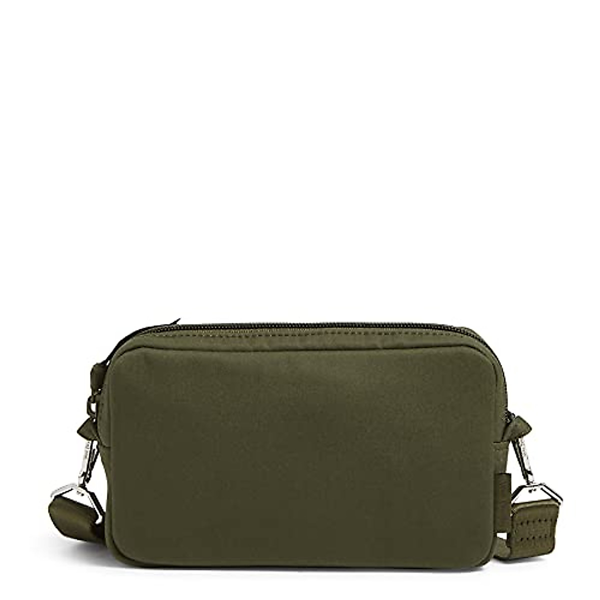 Vera Bradley Women's Cotton Convertible Pouch Crossbody Purse With RFID Protection, Climbing Ivy Green - Recycled Cotton, One Size