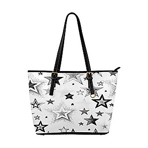 InterestPrint Top Handle Satchel HandBags Shoulder Bags Tote Bags Purse Hand-Drawn Stars