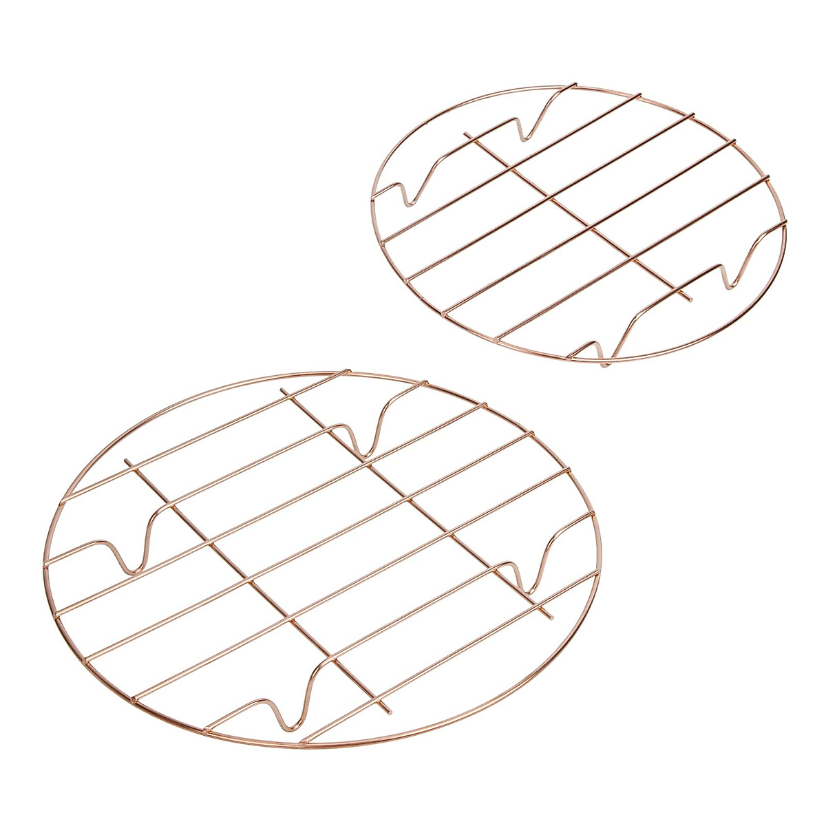 BLAGAIN Cooling Rack Round, 2-Pack（8Inch & 10Inch), Stainless Steel Round Grilling Rack for Cooking Cooling Steaming Baking, Multi-Purpose for Canning Air Fryer Pressure Cooker, Rose Gold